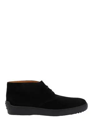 TOD'S Suede Lace-up Boots - Black
