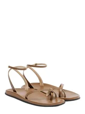 THE ROW Hugh Leather Sandals Green