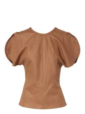Victoria Beckham Draped Wool And Cashmere Top - Brown