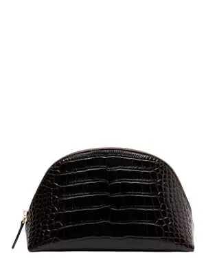 TOTÊME Croc-Effect Leather Pouch Brown