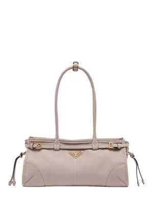 Prada Prada Bonnie Medium Leather Shoulder Bag Beige