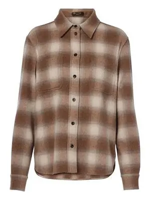 Loro Piana Checked Wool And Cashmere Overshirt - Beige