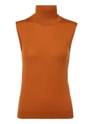 Loro Piana Cashmere Turtleneck Top - Orange