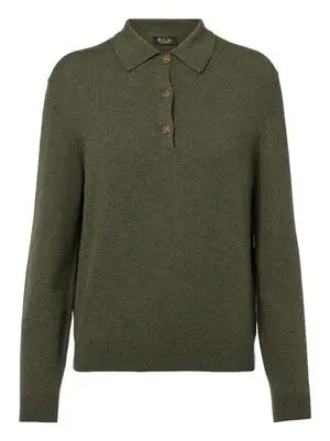 Loro Piana Classic Cashmere Polo Sweater - Green