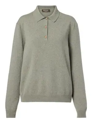Loro Piana Classic Cashmere Polo Sweater - Green