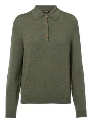 Loro Piana Classic Cashmere Polo Sweater - Green