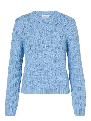 Moncler Virgin Wool Crewneck Sweater - Blue