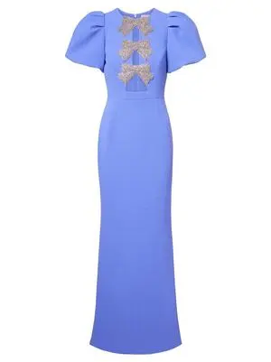 Rebecca Vallance Violetta Bow-detail Embellished Gown - Blue