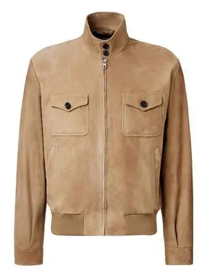 Dolce & Gabbana Suede Bomber Jacket - Beige