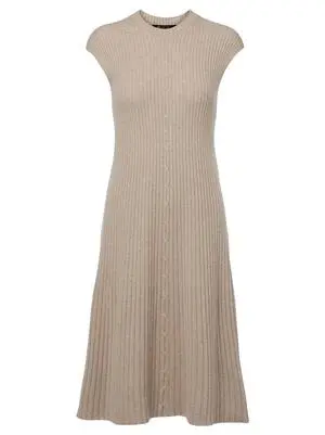Loro Piana Ribbed-knit Cashmere Midi Dress - Beige