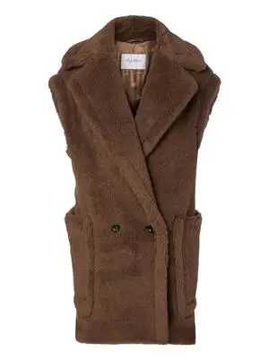 Max Mara Alpaca, Wool, And Silk Teddy Vest - Brown