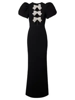 Rebecca Vallance Violetta Bow-detail Gown - Black