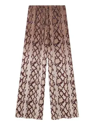 Stella McCartney Snake Print Oversized Drawstring Pants - Brown