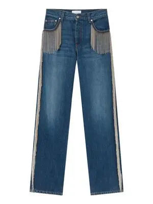 STELLA MCCARTNEY Chain Tassel Straight-Leg Denim Jeans