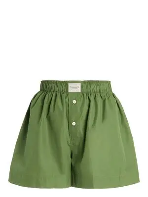 Comme Si Cotton-poplin Boxer Shorts - Olive
