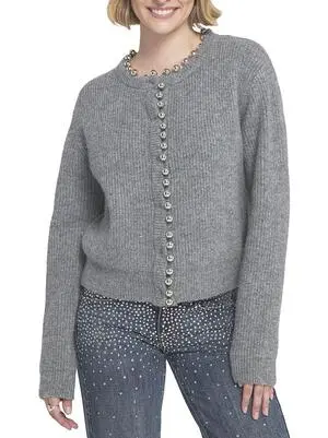 ELLE COLLECTION Beaded Cardigan - Grey