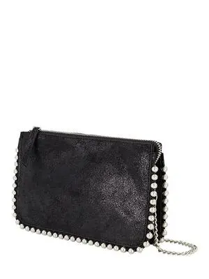 ELLE COLLECTION Wallet On Chain Clutch With Trim Detail - Black