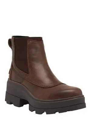 Sorel Joan Frwd Platform Chelsea Boots - Tobacco/blackened Brown