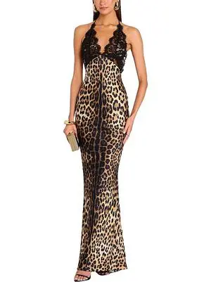 Retrofete Rainey Lace Maxi Dress - Leopard Print