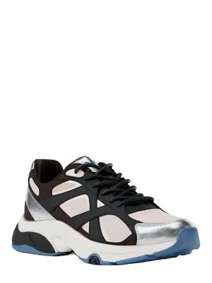 Michael Kors Leo Mixed-media Trainer - Brown
