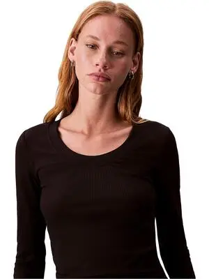 Calvin Klein Modal Stretch Rib Slim T-shirt - Black