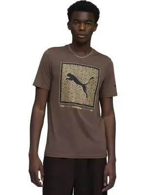 PUMA Pattern Box T-shirt Brown