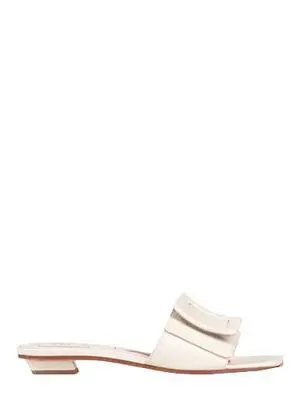 ROGER VIVIER Leather Slide Sandals - White