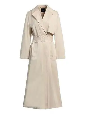 Theory Cotton And Elastane Overcoat & Trench Coat - Beige