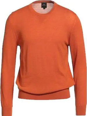 Armani Exchange Virgin Wool Crewneck Sweater - Orange