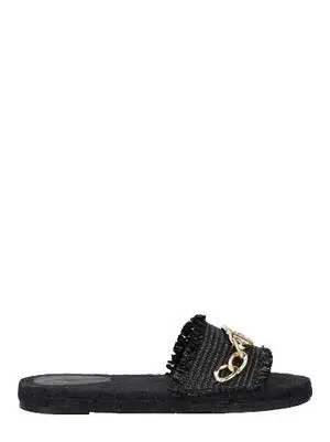 GAËLLE PARIS Raffia Espadrille Sandals - Black