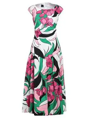 Pinko Midi Flared Floral-print Dress - Pink