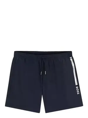 BOSS Side-stripe Swim Shorts - Blue