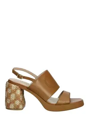 Liu Jo 85mm Perforated-logo Sandals - Brown