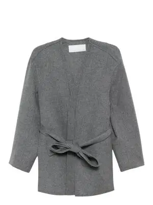 LESS Layered Jacket With Detachable Belt - Grey