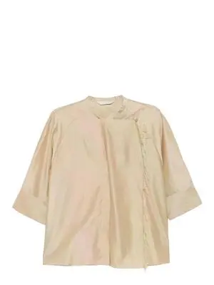 LESS Draped-detailing Blouse - Neutrals