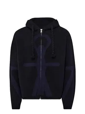 JW Anderson Zip-up Anchor Hoodie - Black