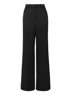 JOSEPH Morissey Crinkled Satin Straight-leg Pants - Black