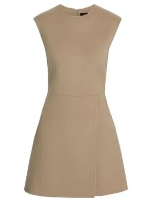 Theory Wool And Cashmere-blend Felt Mini Dress - Camel