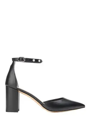 STUART WEITZMAN Faux Pearl-embellished Leather Pumps - Black