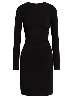 Vince Ruched Stretch-jersey Mini Dress - Black