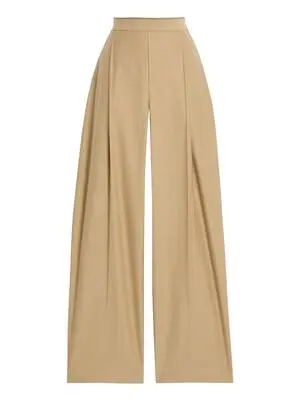 Vince Cotton And Wool-blend Twill Wide-leg Pants - Sand