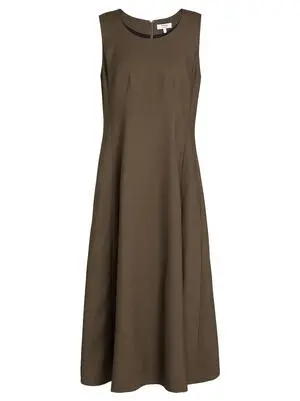 Theory Crepe Midi Dress - Army Green
