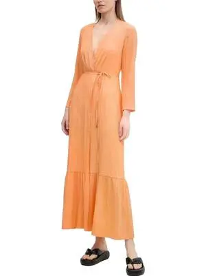 Hugo Wrap Midi Dress - Orange
