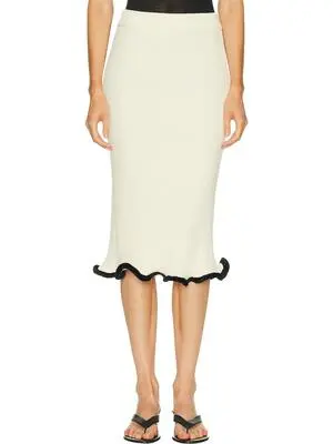 JIL SANDER Velvet Frill Skirt - Cloud