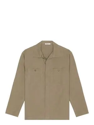 Simkhai Sean Shirt Jacket In Olive - Faded Olive