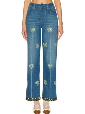 Valentino Garavani Embroidered Wide Leg - Blue