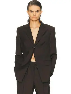 Helmut Lang Cut Away Blazer - Dark Chocolate
