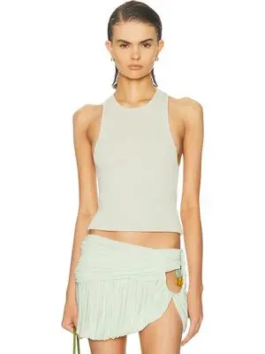 ST. AGNI Sculpted Knit Tank Top - Silver