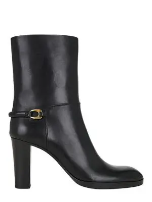 Saint Laurent Chemena Leather Boots - Nero