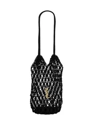 Saint Laurent Large Cassandre Shopping Crochet Bag - Nero